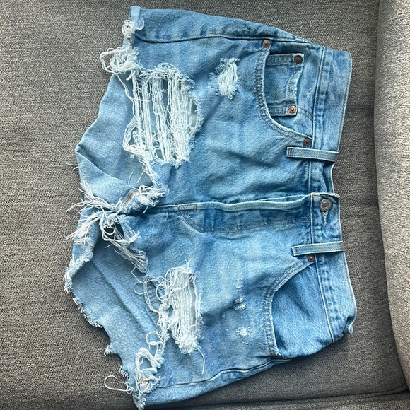 Levi's | Shorts | Light Wash Levi Ripped Shorts | Poshmark